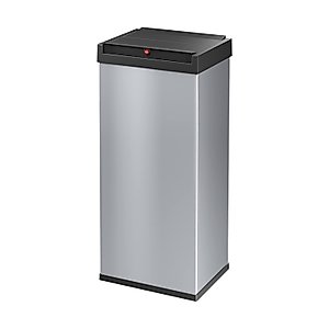 Hailo Big-Box Swing XL waste bin | 1 x 52 liters / 13.7 gallons | Self-closing swing lid | Stainless steel | Bin liner clamping frame | Waste bin kitchen rectangular | Made in Germany |Silver 0860-221