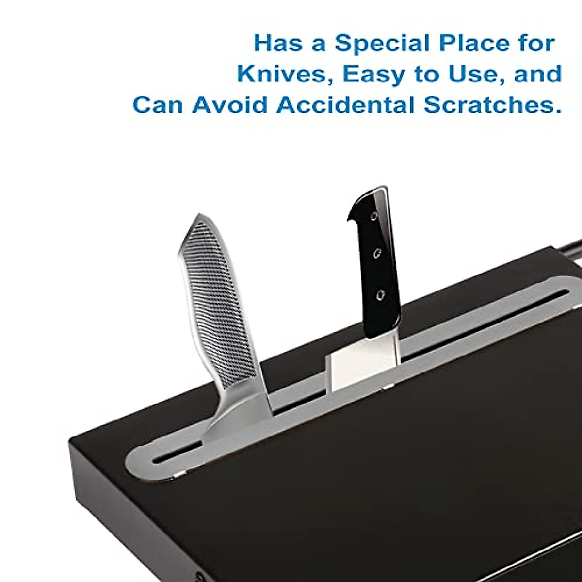 Utheer Grill Side Shelf for Oklahoma Joe's Highland Offset Smoker 15202031 and Highland Reverse Flow Smoker 17202052, fit Oklahoma Joe's Highland, Heavy Duty Steel Grill Side Shelf