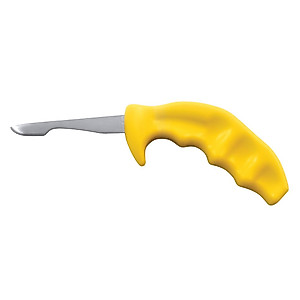 Swissmar Shucker Paddy Universal Oyster Knife, Yellow Handle, 8 x 2.5 x 1 inches