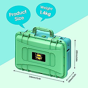 DEVASO Carrying Case for Nintendo Switch Travel Case, Professional Deluxe Waterproof Case Soft Lining Hard Case for Nintendo Switch OLED Model Console, Controller and Other Accessories (Green&Blue)