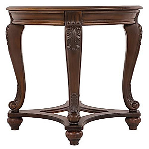 Signature Design by Ashley T499-6 Round End Table, 0, Dark Brown