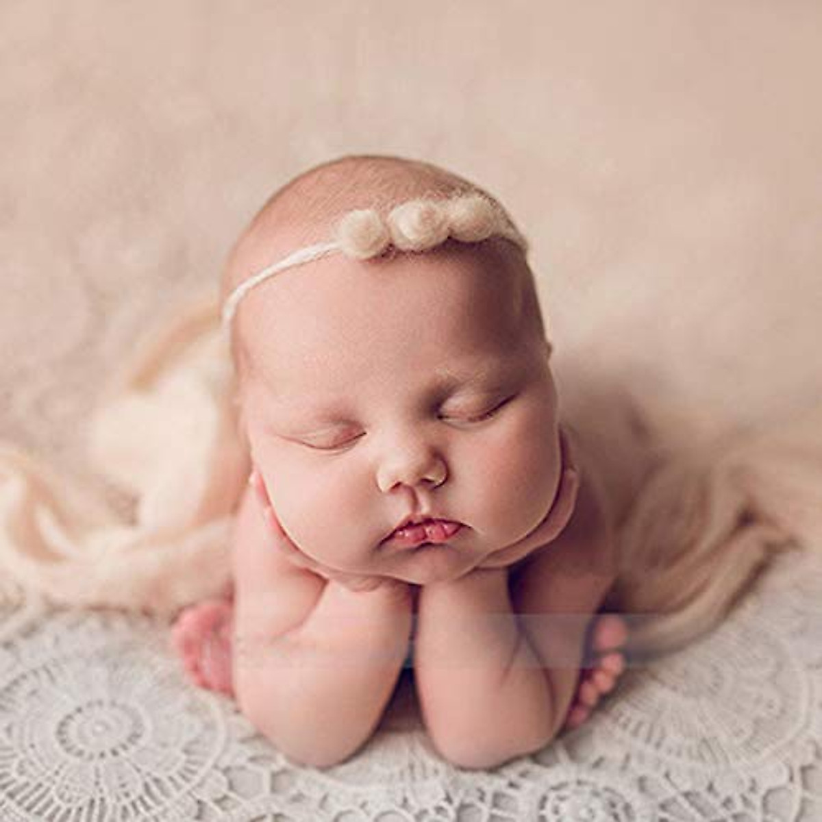 Camidy Newborn Lace Wrap Photo Props, Baby Girl Photoshoot Blanket Baby Photography Props