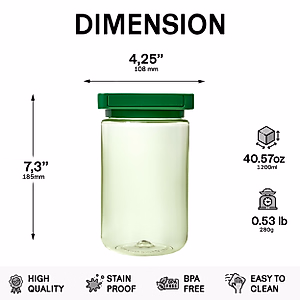 Cliik 3-Pack Magnetic Stackable Kitchen Containers, Jars for Organization and Storage, Kitchen Storage & Pantry Organizer with Lid, Shatterproof, Leakproof & Airtight