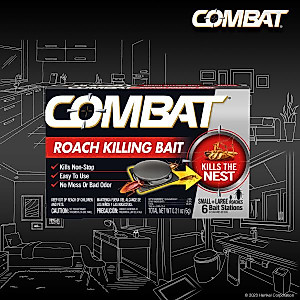 Combat Roach Killing Bait Stations for Small and Large Roaches, 6 Count (Pack of 1)