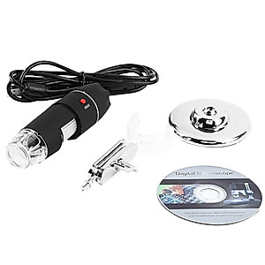 USB Digital Microscope, 1000X Zoom USB Microscope Digital Magnifier Endoscope Camera Adjustable 8 LEDs Electronic Microscope with Stand for Industrial Testing, Laboratory Research