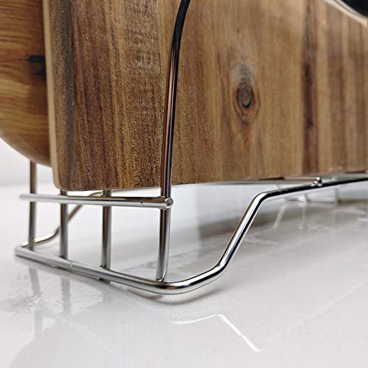 LENITH Cutting Board Rack Chopping Board Organizer Stand Holder Kitchen Countertop Pots Pan Lids Rack Organizer (Medium_Silver Color)