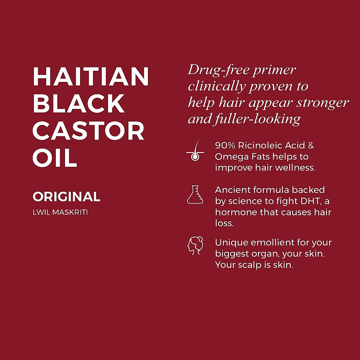 Kreyol Essence - 2 Oz Original Haitian Black Castor Oil, Glass Bottle - Thicker Brows & Longer Eyelashes, Paraben Free, Natural Ingredients