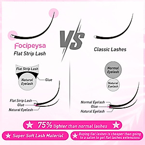 Half False Eyelashes Natural Look Lashes Cat Eye Lashes Wispy Eyelashes with Clear Band 3D Curly Fake Lashes Pack by Focipeysa
