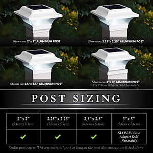 Classy Caps SLO82W Imperial Solar Post Cap - Fits 2" x 2", 2.25" x 2.25", 2.5" x 2.5" Posts - White Powder Coated Aluminum