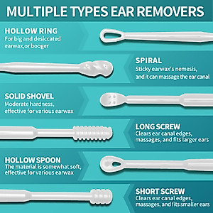 Ohrjuxi® Ear Cleaners - 72 PCS Reusable Ear Wax Removal Tools, Professional-Grade TPE, Effective & Gentle Earwax Removal Cleaning Kit, Clogged & Itch Ear Relief - Suitable for Kids, Adults, Seniors