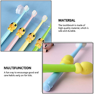TOYANDONA 4pcs Extra Toothbrush with 10000 Bristles Cartoon Duck Micro Nano Manual Toothbrushes Sensitive Gums Toothbrushes Adult Kid Tooth Brush
