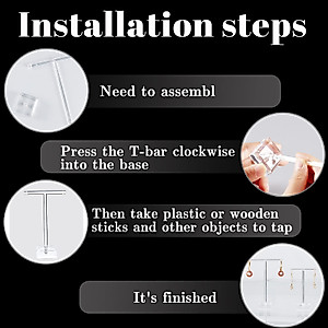 Acrylic Earrings Display Holder T-bar Earrings Stand Holder Tree Stand Countertop Hanging Jewelry Organizer for Necklaces Bracelet(Clear,6 Pieces)