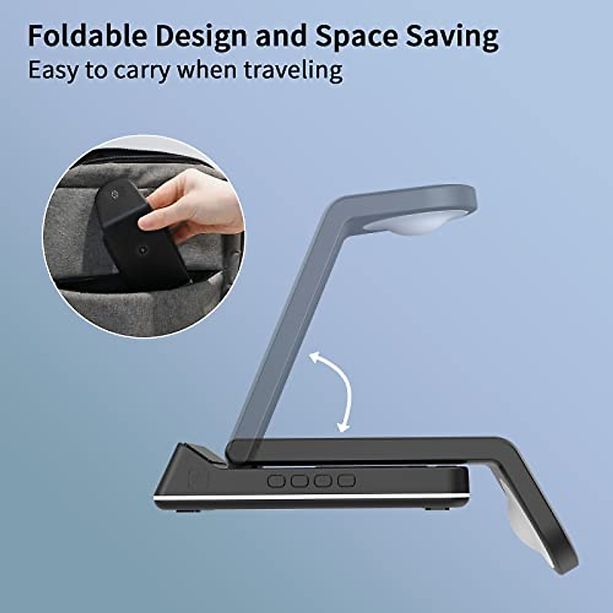 3 in1 Wireless Charger for Samsung, Qi Fast Wireless Charging Station with Clock/Alarm/Night Light for Samsung Galaxy Watch 5/Pro/4/3,Active 2/1,Galaxy S22/S21/Z Flip/Fold 3,Galaxy Buds 2/Pro/Live