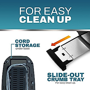 Elite Gourmet ECT4829B Long Slot 4 Slice Toaster, 6 Toast Settings Toaster Defrost, Reheat, Cancel Functions, Slide Out Crumb Tray, Extra Wide Slots for Bagels Waffles, Black