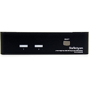 StarTech.com 2 Port DVI KVM Switch - USB DVI Dual Link - Hot-key & Audio Support - 2560x1600 @ 60Hz KVM Switch - KVM Video Switch (SV231DVIUAHR)