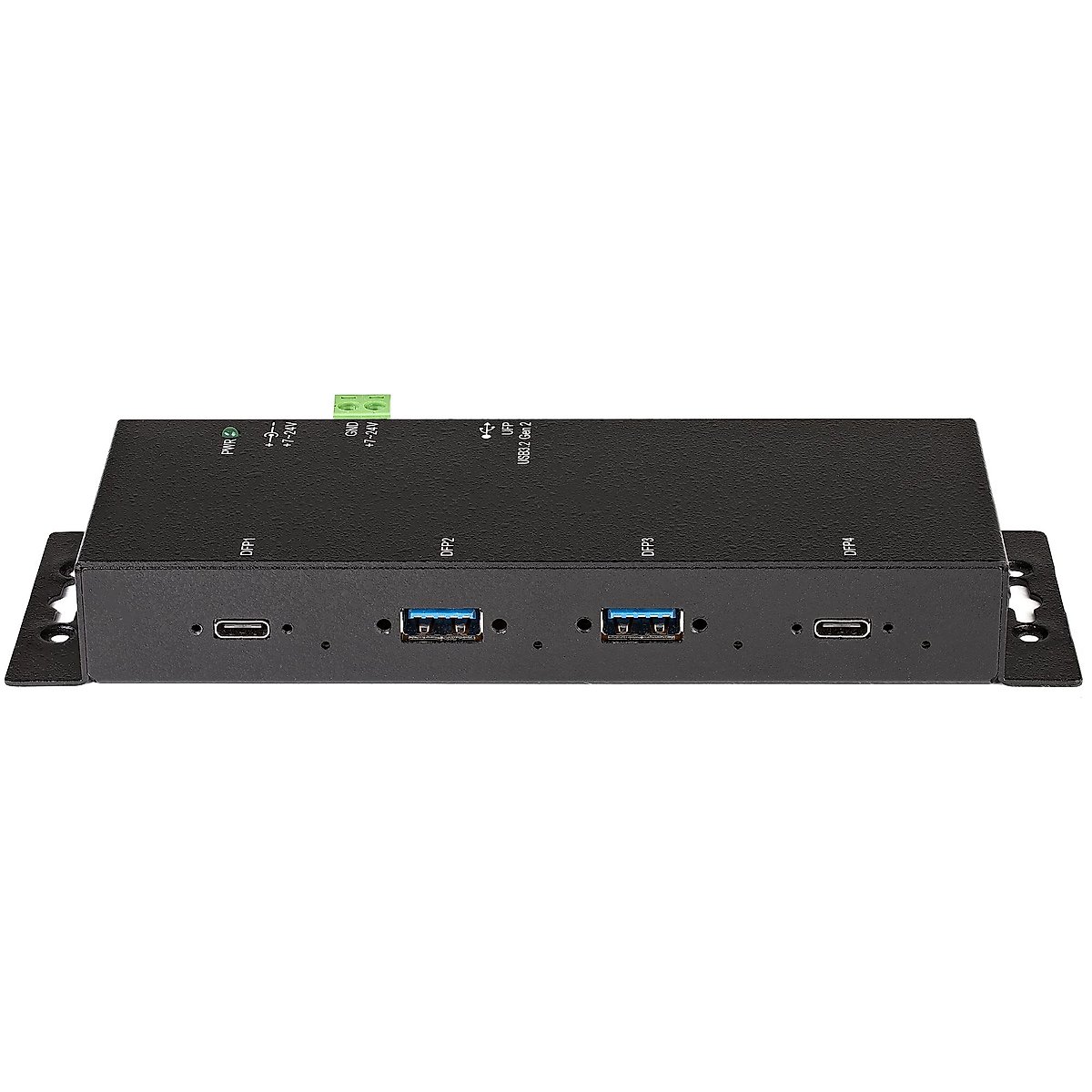 StarTech.com 4 Port USB C Hub 10Gbps - Metal Industrial USB-C Hub - 2X USB-C & 2X USB-A - ESD Surge Protection - USB-C or USB-A Host - Self-Powered Mountable USB 3.2 Gen 2 Type-C Hub, TAA