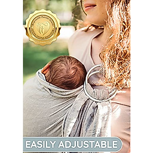 Baby Sling and Ring Sling 100% Cotton Muslin Infant Carrier, Ring Sling Baby Carrier Front and Chest Newborn Carrier Baby Carrier Wrap, Toddler Carrier – Grey