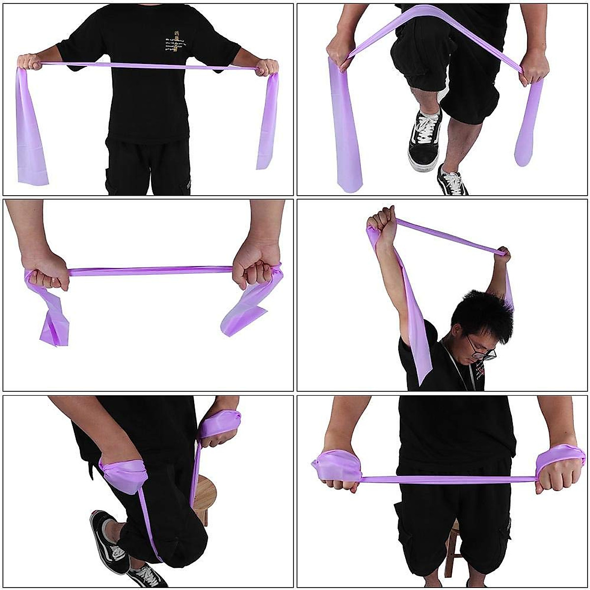 TPE Fitness Elastic Bands Resistance Belt Yoga Exercise Accessory for Strength Training(Purple)