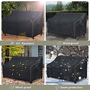 LSongSKY Outdoor 2-Seater Loveseat Cover,Patio Sofa Covers Fits up to 58W x 32.5D x 31H Inches,100% Waterproof Heavy Duty Patio Furniture Covers,Black