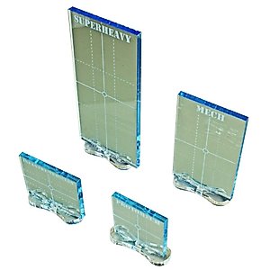 LITKO Practical Line of Sight Marker Set Compatible with Battletech, Transparent Light Blue (4)