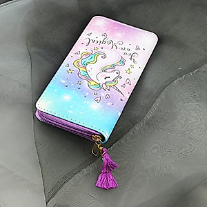 MayeBridge Women’s Printed Zip Around Wallet Unicorn Wallets Purse Unicorn Zipper Wallet Long Clutch Bag PU Leather Purse For Girls Women Christmas Gift(Unicorn C0514)