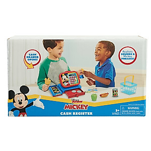 Disney Junior Mickey Mouse Realistic Sounds Toy Cash Register with Pretend Play Money, 14-pieces, Kids Toys for Ages 3 Up, Amazon Exclusive by Just Play