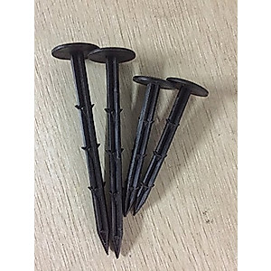 KINGLAKE 30 Pcs 4.3 inch Sturdy Plastic Stakes Anchors Rustproof for Holding Down Landscape Fabric Lawn Edging,Tents,Game Nets and Rain Tarps Black
