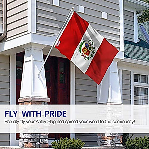 Anley Fly Breeze 3x5 Foot Peru Flag - Vivid Color and Fade proof - Canvas Header and Double Stitched - Peruvian National Flags Polyester with Brass Grommets 3 X 5 Ft