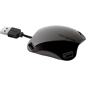 Targus Retractable 4-Port Hub, Black (ACH113US)
