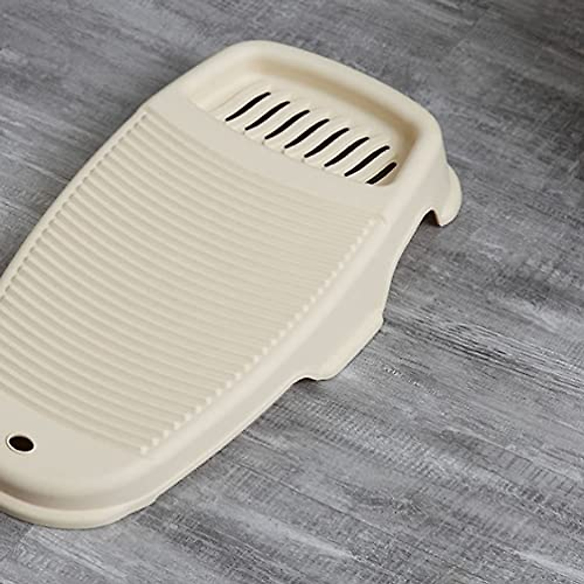 Operitacx Washing Board Antiskid Washboard Plastic Washing Scrubbing Board Thickened Laundry Washboard Household Cleaning Tool for Washing Clothes Home Laundry Khaki Hand Underwear Washboard