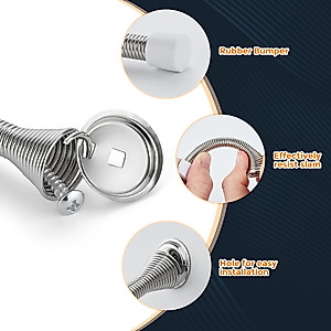 Ravinte Door Stoppers, 12 Pack Spring Door Stops with Rubber Bumper, Satin Nickel Door Stoppers for Bottom of Door