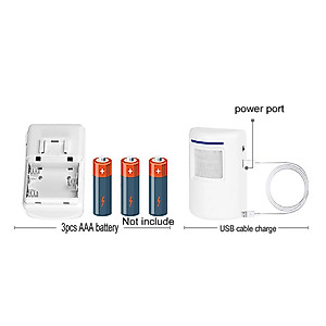 Wireless Home Security Driveway Alarm, Enegg Entry Alert, Visitor Door Bell Chime with 2 Plug-in Receiver and 1 PIR Motion Sensor Detector Alert System, Quality Sound and LED, 38 Melodies