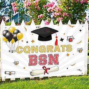 INNORU Congrats BSN Backdrop Banner, Nurse BSN RN Graduation Prom Photography Backdrop Durable Fabric Congrats Grad Banner Medical Nursing School Graduation Party Decorations Photo Booth Props 6x4ft