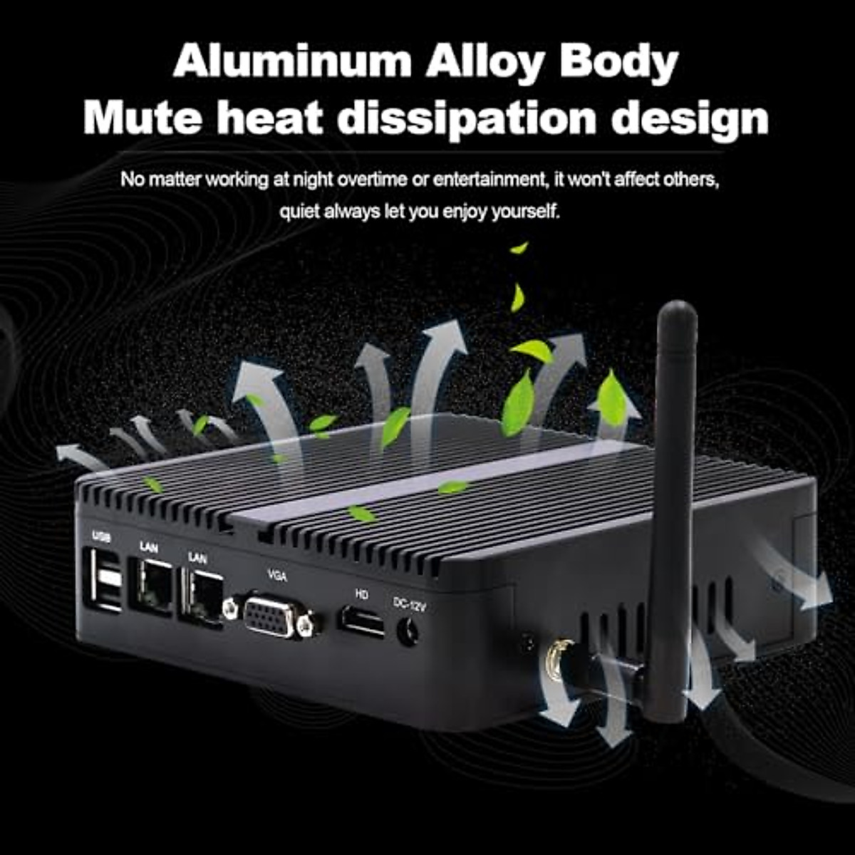 WEIDIAN Fanless Mini PC Industrial Win 11 Pro Celeron J4125 8GB RAM 128GB SSD, 2*COM RS232, 2*Gigabit LAN, 2*Displays HD VGA Small Desktop PC Computer for Industrial Business Office Auto Power On