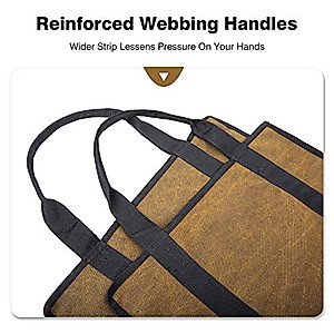 GASPRO Firewood Carrier, 40 x 18inch Firewood Tote Bag, Canvas Log Carrier with Reinforced Handles, Double Sides Usable
