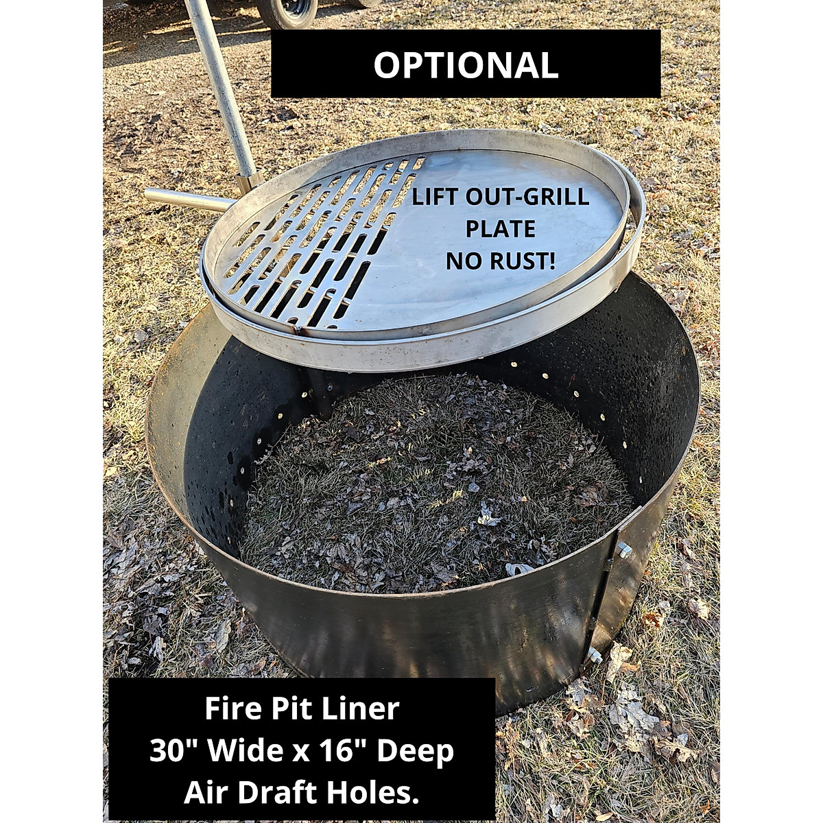 Higley Welding Steel Fire Pit Ring Liner 60" x 14"