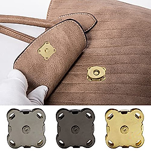 30 Piece Plum Magnetic Snap Buttons for Clothes Purse Handbag Scrapbook Homemade Sewing Craft (Black+Gold+Silver)