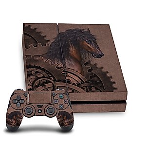 Head Case Designs Officially Licensed Simone Gatterwe Mechanical Gear Steampunk Horse Vinyl Sticker Gaming Skin Decal Compatible with Sony Playstation 4 PS4 Console and DualShock 4 Controller Bundle