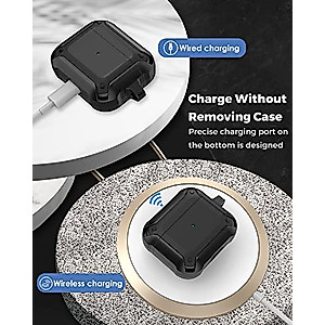 ProCase AirPods 3 Case 2021 with Keychain, Full-Body Rugged Protective Shockproof Carrying Case Cover for AirPods 3rd Generation -Black