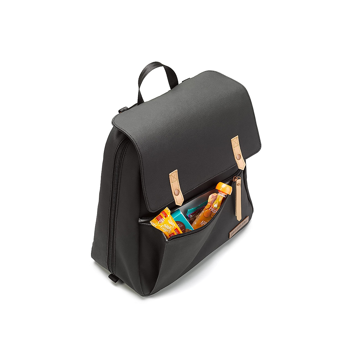 Petunia Pickle Bottom Meta Backpack, Diaper Bag for Parents, Comfortable, Spacious, Sleek, On-The-Go Moms and Dads, Black Matte Canvas