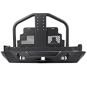 cciyu Rront Bumper and Rear Bumper Compatible for Jeep 2007-2018, Wrangler JK with D-ring with and Tire Carrier