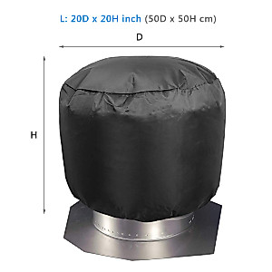 Turbine Vent Cover 2 Pack, Luxiv Roof Ventilator Cover Heavy Duty Turbine Ventilator Protector Shield Waterproof 420D Oxford Cloth Black (20D x 20W)