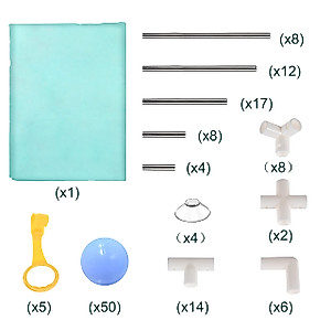 GOLDGE Extra Large Playpen 63x47x26 inch, Playpen for Babies and Toddlers, with 50pcs Balls and 5 pcs Pull Up Rings, Baby Play Pen, Infant Play Yard, Playard, Kids Play Area