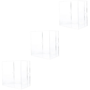 STOBAZA 3pcs Acrylic Storage Rack Storage Shelves Vinyl Record Display Vinyl Record Shelf Wall Record Holder Square Stand Clear Stand Wall Mount Organizer Clear Shelf Transparent