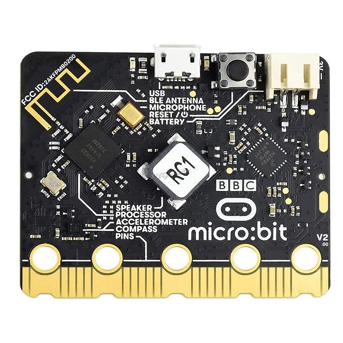 for Micro:bit V2 Go Kit Pocket-Sized BBC Built-in Speaker and Microphone Upgraded Processor ARM Cortex-M4 2.4G Radio/BLE Bluetooth 5.0 Touch Sensitive Logo @XYGStudy