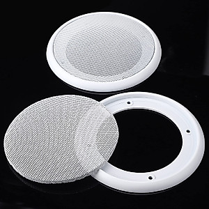 Facmogu 2PCS 8in White Ceiling Speaker Covers, Surface Mount Speaker Grill Mesh Round Speaker Grille Woofer Car Speaker Grill Cover Guard Protector Replacement Round Metal Grills