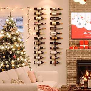 X-cosrack 12 Bottle Wall Mounted Wine Rack, Detachable Wine Storage Organizer Used As One or Four, DIY Wall Hanging Wine Holder, for Dining Room, Bar, Wine Cellar