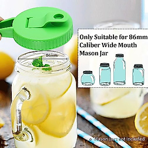 Dexspoeny Wide Mouth Mason Jar Lids - Pour Spout Flip Cap Lids for Leak Proof Airtight Seal Airtight for Drinking, Salad Dressing & Food Storage - 5 Pack (Glass Mason Jar Pitcher Not Included)