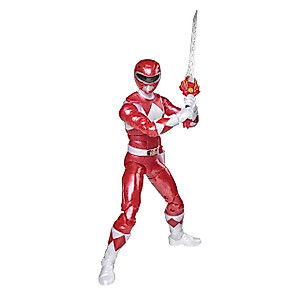 Power Rangers Lightning Collection Mighty Morphin Metallic Red Ranger 6-Inch Premium Collectible Action Figure Toy with Accessories