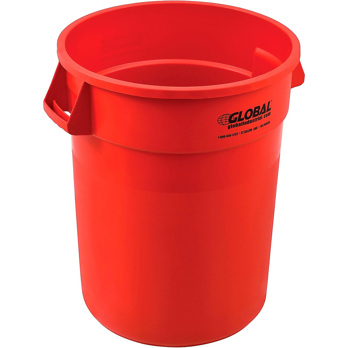 Global Industrial 32 Gallon Garbage Can, Red, No Lid